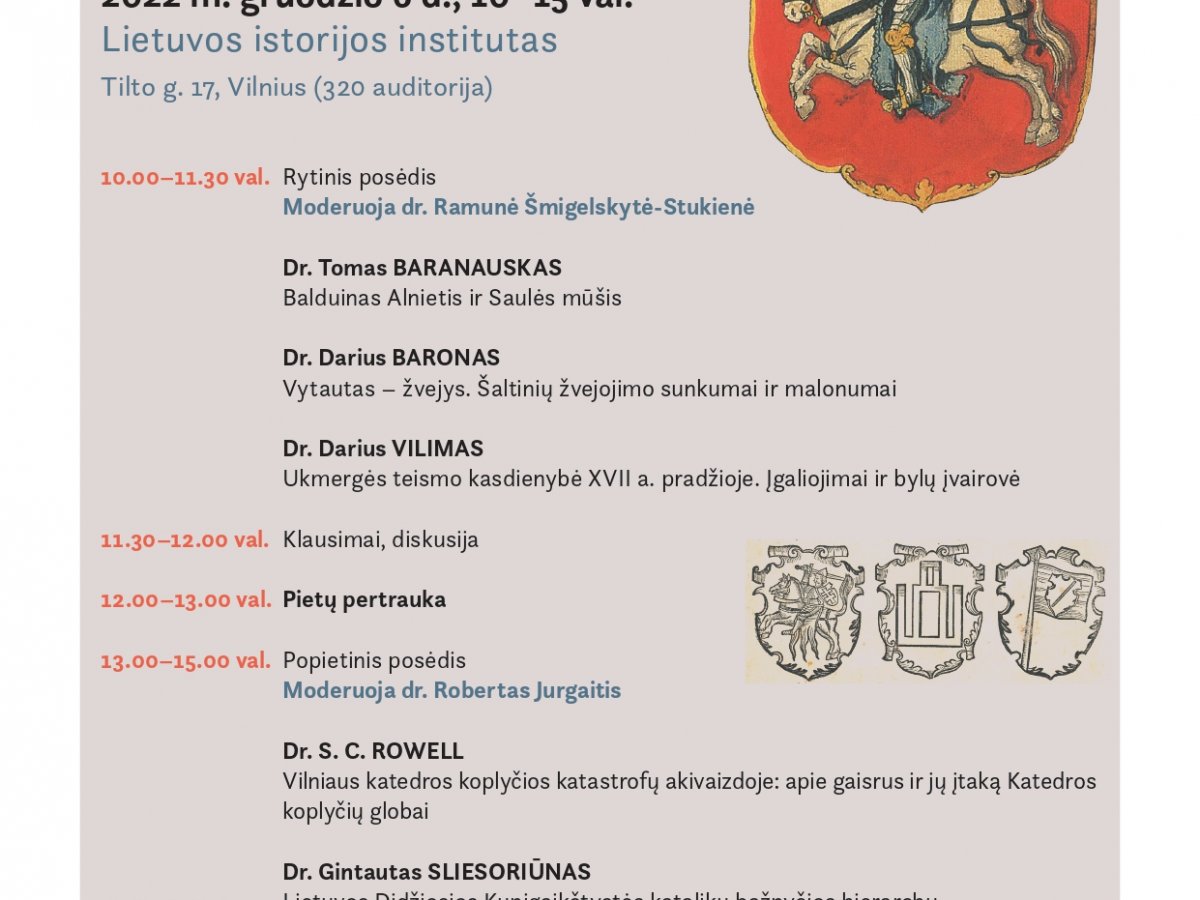 Seminaras: Lietuvos Didžioji Kunigaikštystė XIII–XVIII a.: valstybė, valdymas, institucijos ...